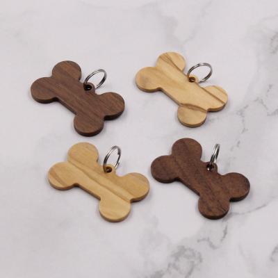 China Laser Engrave Puppy ID Tags Wooden Puppy Name Tag For Collar for sale
