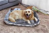 China Textured Wave Pet Sofa Beds Washable Large Rectangle Dog Bed Comfortable  for sale