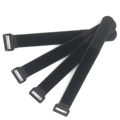 China Black Hook And Loop Cable Straps Nylon Self Gripping Straps Reusable For USB Cables for sale