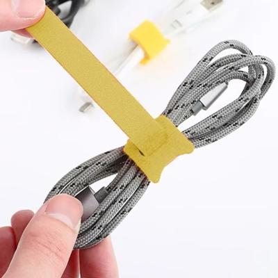 China Customized Hook And Loop Cable Ties Self Locking Reusable Velcro Cable Ties Adjustable for sale