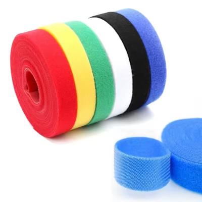 China Self Adhesive Hook And Loop Strap Customized Back To Back Cable Tie Colorful for sale