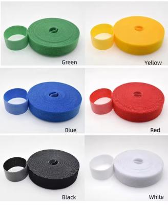 China Self Adhesive Hook And Loop Strap Customized Back To Back Cable Tie Colorful for sale