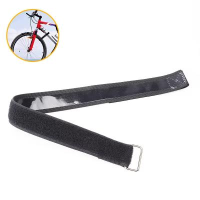 China Reusable Hook And Loop Strap Adjustable Hook And Loop Fastening Cable Ties With Metal Buckle for sale
