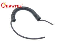 China Halogen Free Spiral Power Cable Shielded 3/4 Core Spring Coiled Trailer Wire 300V -40°C to 80°C for sale