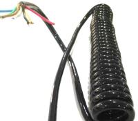 China Shielded Spring Coiled Electrical Cable - PUR Sheath, 300V 80°C Rated, UL/cUL Certified Multi-Core Flex Wire for sale