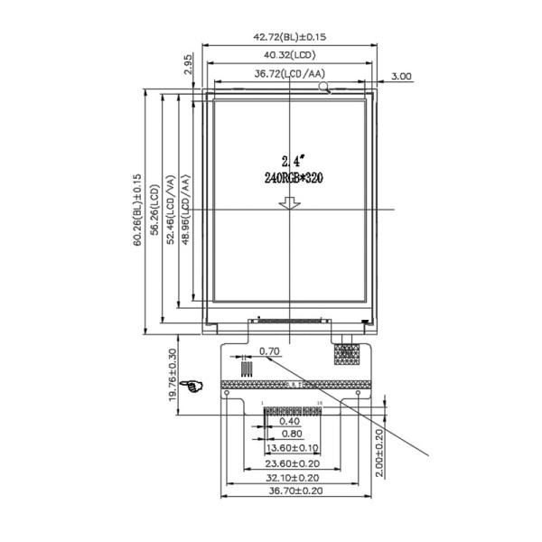 Ενότητα επίδειξης επίδειξης 240*320 320*240 2,4 SPI TFT LCD ILI9341V SPI LCD