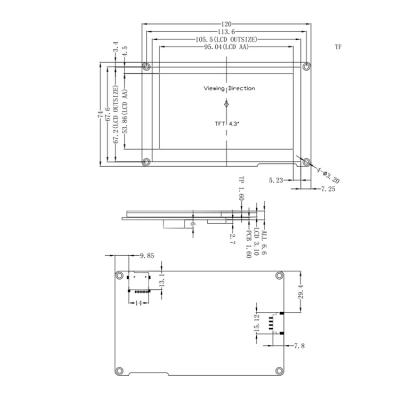 China Capacitive Touch 4.3 Inch Lcd Screen HMI Tft Display 480x270 Code Free With Font Image for sale