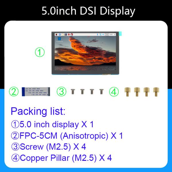 5.0インチのラズベリーPiモジュール800*480 MIPI IPS TFT DSIの多接触LCDモジュール