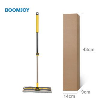 Cina Boomjoy Easy Sustainable Broom Kitchen Dust Broom Cotton Wet Hand Free With Hardwood Fixed Tile Handle Flat Broom in vendita
