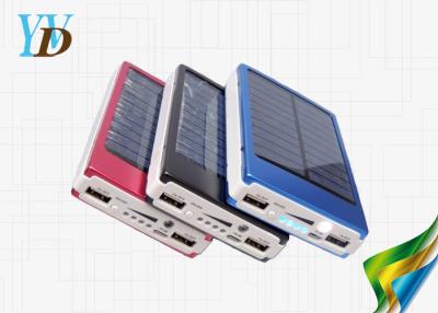 China Multi-function 10400mAh Metal Solar Panel Power Bank For iPhone / Samsung / Xiaomi for sale