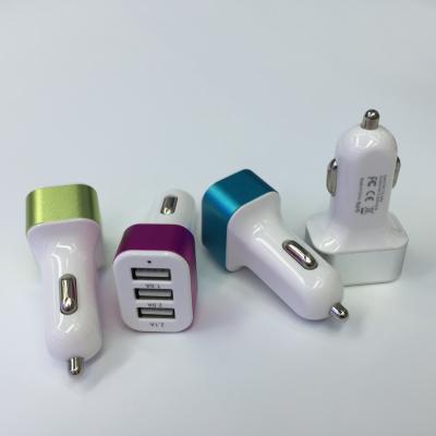 China Black / White / Red 5.1A Universal Portable 3 Way USB Car Chargers For Mobile Phone for sale
