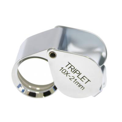 Китай Стеклянный оптически диаметр Loupe 21mm драгоценной камня увеличителя тройни 10x продается