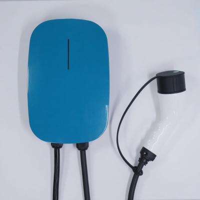 China Wisenergy 7kW/11kW EV Charger Type 2 Pedestal-Mounted Wallbox Easy-to-Use IEC62196-2 5M Custom Tethered Cable Leak/Grnd for sale