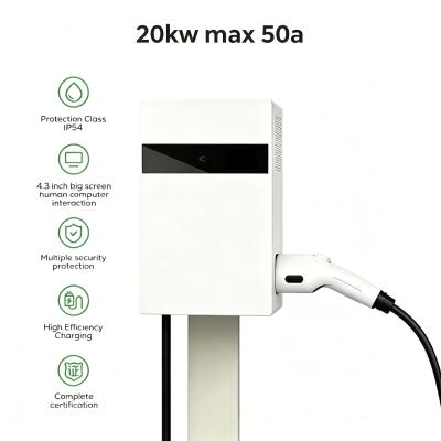 China Industrial-Grade 20kW Output Power DC EVSE Wallbox with Intelligent Load Balancing and TUV Certified for Workplace Charging for sale