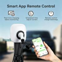 China 32A 7KW Adjustable Current EV Charging Station with LCD Screen and Type 2 Socket Wallbox Charger for sale