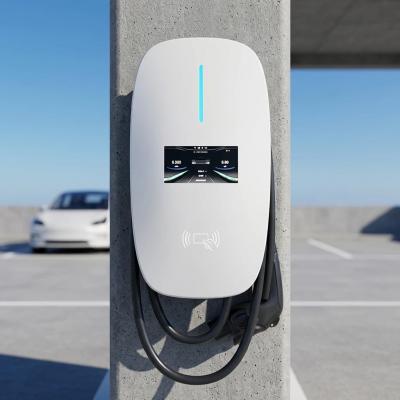 China 7kW 32A Smart Electric Car Charger with LCD Display for Home Use - Level 2 EV Charger for sale