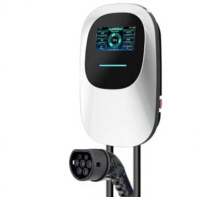 China 7kW 32A Electric Car Charger Level 2 TUYA App Support Smart Charging LCD Display Certified Home Use Charging Pile for sale