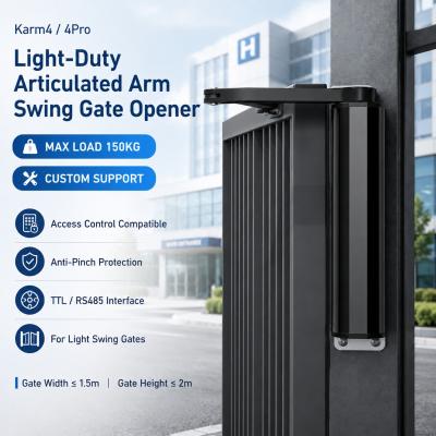 China Industrial Swing Gate Opener , 24V Light Duty Hotel Articulated Arm Gate Openers for sale
