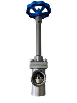 중국 아만 스테인리스 스틸 수동 크로오겐 롱 샤프트 앵글 글로브 밸브 DN32 판매용