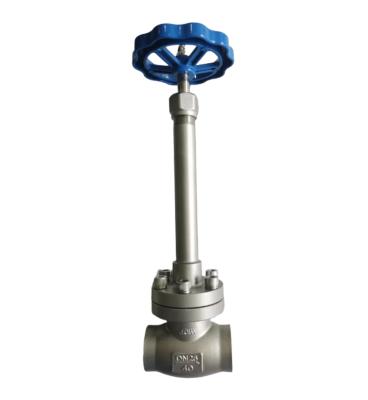 China Welding End CF8 CF8M Long Stem Cryogenic Globe Valve Design for LNG/LOX/LN2/LAR/LCO2 for sale