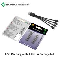 China 1.5V USB Cylindrical Rechargeable Battery with Work Temperature -20C to 60C for sale