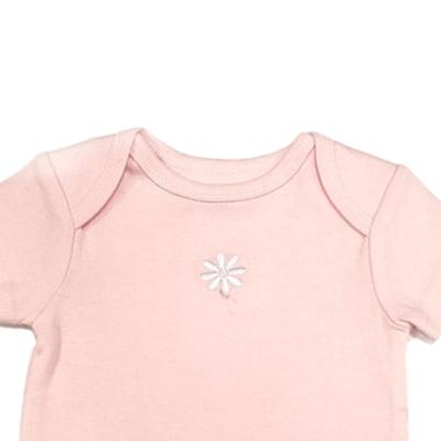 中国 短袖 長さcm ピンク 柔らかい綿 編み物 丸い首 スナップボタン ベビー ロンパー 販売のため