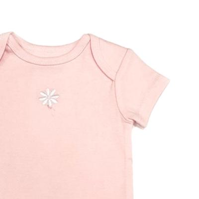 中国 短袖 長さcm ピンク 柔らかい綿 編み物 丸い首 スナップボタン ベビー ロンパー 販売のため