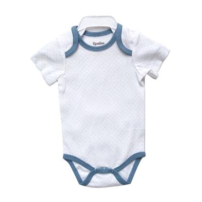 China Short Sleeve Snap Button Design Summer Baby Clothes Romper 100% Cotton Customized Color for sale