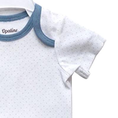 China Short Sleeve Snap Button Design Summer Baby Clothes Romper 100% Cotton Customized Color for sale