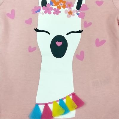 China Jersey Fabric Type Girls Tshirt Kids Crewneck Button Child Pullover for Infant Toddlers for sale