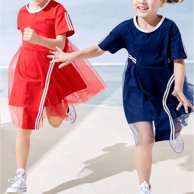 Cina Giubbotto a strati antistatici O-neck cotone pizzo corto abito estivo per bambini bambine in vendita