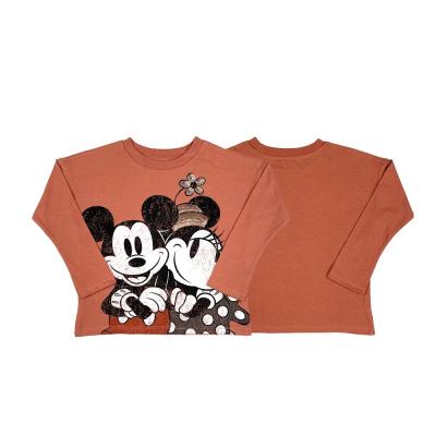 Cina Jersey tessuto personalizzazione O-collo Cartoon ragazze Moda cotone T-shirt Sweatshirt per bambini in vendita