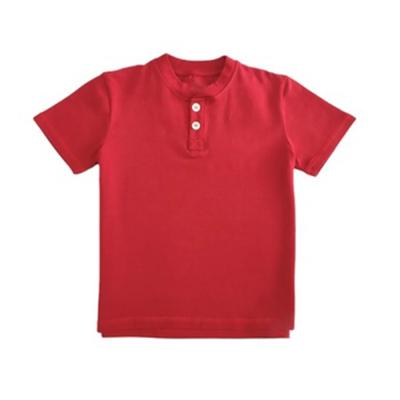 Cina Summer Boys Kids O-neck T-shirt di cotone rosso manica corta con spandex / cotone mix in vendita