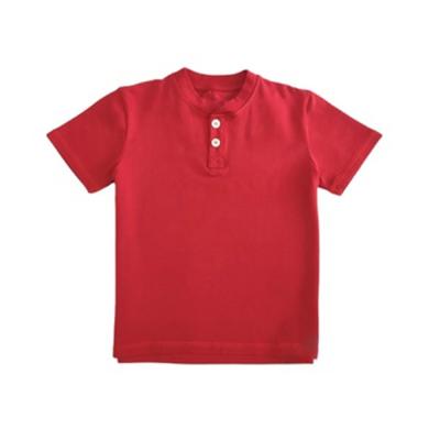 Cina Summer Boys Kids O-neck T-shirt di cotone rosso manica corta con spandex / cotone mix in vendita