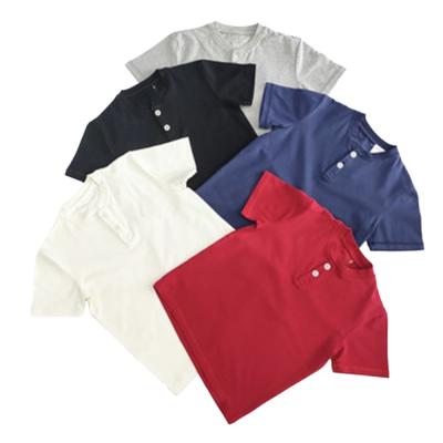 Cina Summer Boys Kids O-neck T-shirt di cotone rosso manica corta con spandex / cotone mix in vendita