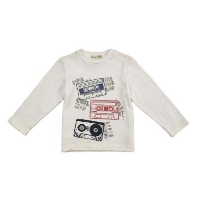 China O-Neck Jungen und Mädchen Langärme Weiß Baby T-Shirt Cartoon Baumwolle Babykleidung zu verkaufen