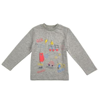 China O-Neck Jungen und Mädchen Langärme Weiß Baby T-Shirt Cartoon Baumwolle Babykleidung zu verkaufen