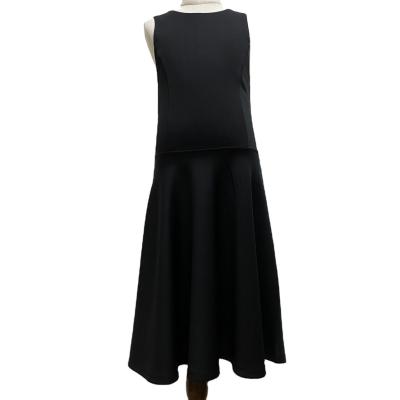 Cina Stile Sleeveless Elegante Ragazzina Nera Bambini Abito Da Festa 92% Poliestere 8% Spandex in vendita