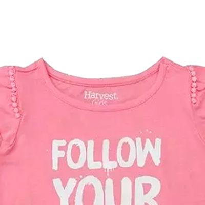 China Impressão padrão Tipo O-collar 100% algodão camisetas de bebê top de menina para recém-nascidos no verão à venda