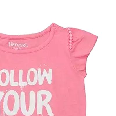 China Impressão padrão Tipo O-collar 100% algodão camisetas de bebê top de menina para recém-nascidos no verão à venda