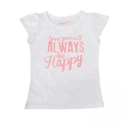China Impressão padrão Tipo O-collar 100% algodão camisetas de bebê top de menina para recém-nascidos no verão à venda