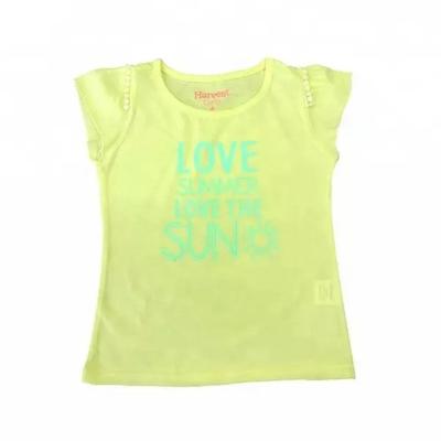 China Impressão padrão Tipo O-collar 100% algodão camisetas de bebê top de menina para recém-nascidos no verão à venda