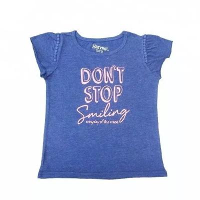 China Impressão padrão Tipo O-collar 100% algodão camisetas de bebê top de menina para recém-nascidos no verão à venda