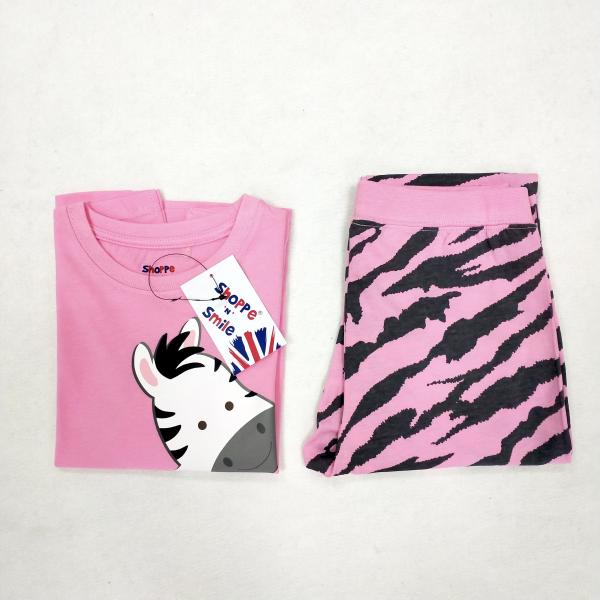 Quality Soft Animal Print Girls Sleepwear Set Spring/Autumn 100% Combed Cotton Soft Hand for sale