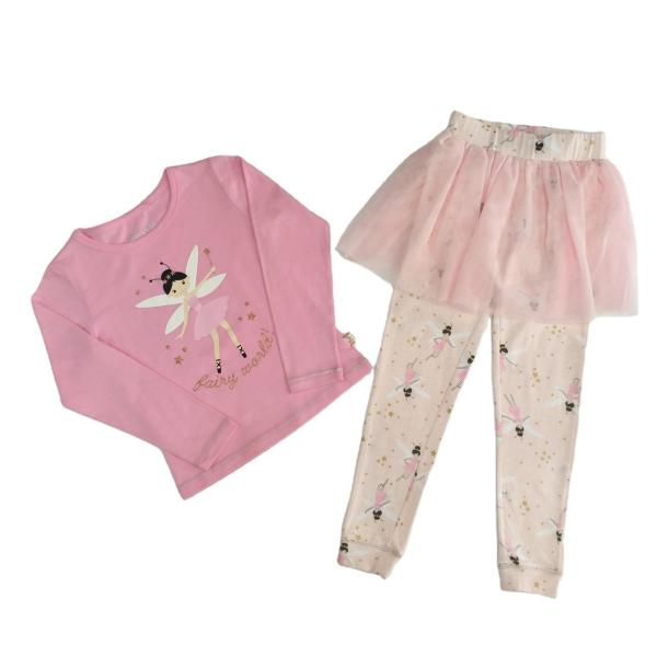 Quality Full Print Pants Girls Princess Print Cotton Pajamas Sets for Beautiful Kids Clothing for sale