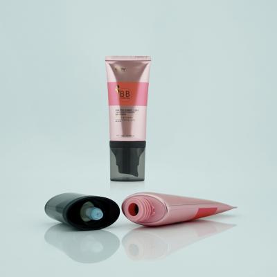 China Best Wholesale High Quality Luxury 50g Cosmetic Make Up Tube With Flat Airless Pump For BB Cream for sale