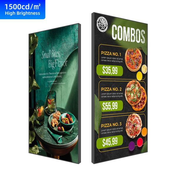 Quality 55 Inch 4K 3840x2160 High Brightness Digital Signage LCD Display Screen For Restaurant Window Advertising for sale