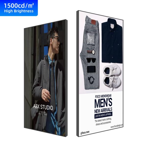 Quality 75 Inch 4K UHD High Brightness Digital Signage Wall Mounted Indoor LCD Advertising Display 1500cd/2 for sale