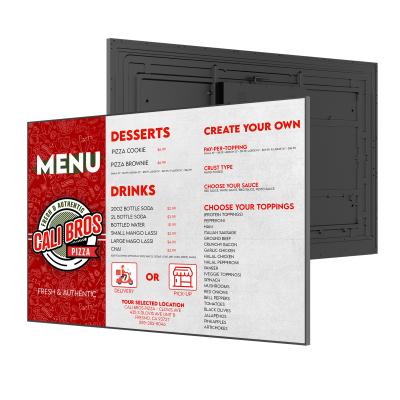 China Commercial Digital Menu Boards 55 Inch Indoor LCD Digital Signage Display 4K UHD Advertising Screen for sale