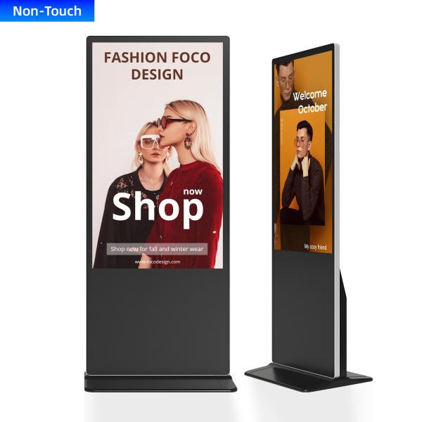 Quality 43 Inch Floor Stand Digital Signage , LCD Advertising Display Foldable 4K UHD Android Commercial Kiosk for sale